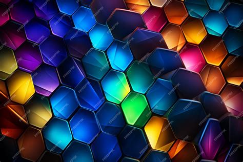 Premium Photo Dynamic Array Of Vibrant Triangles And Hexagons