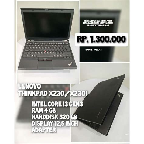 Jual Merek Dan Spesifikasi Lenovo Thinkpad X I Intel Core I Gen Ram Hardisk GB