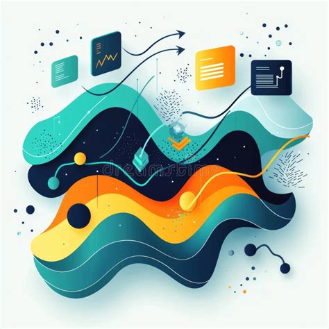 Abstract Data Flow With Colorful Waves And Dynamic Connectivity Stock