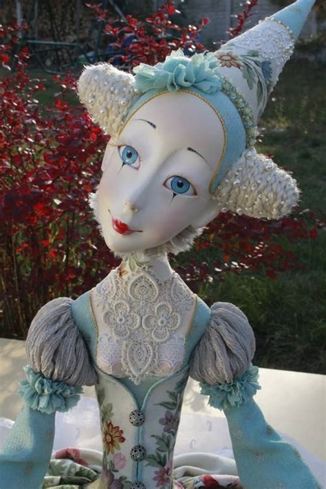 Handmade Clay Doll With Blue Eyes And White Hair Ceramic Art Doll Patterns Marionette Doll