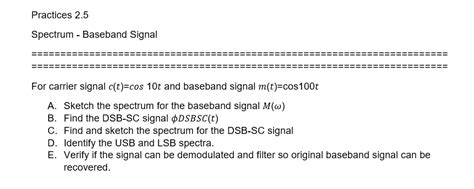 Solved Practices 2 5 Spectrum Baseband Signal Ii