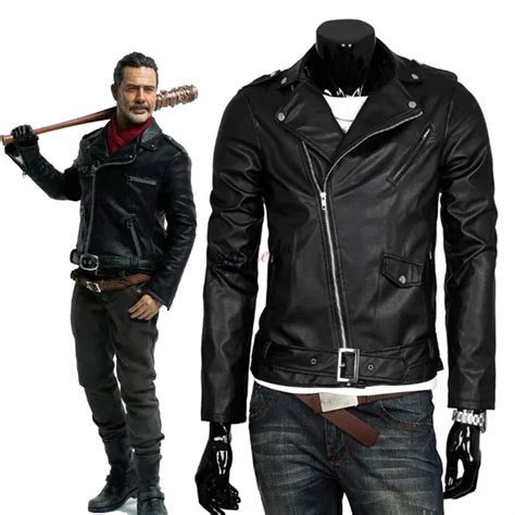 Negan Sopa The Walking Dead Cosplay Costume Black Negan Jacket Pu