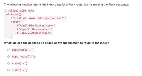 Solved Consider This Code Snippet From A Flask App App Chegg Com