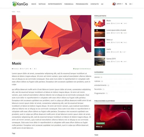 KonGo Sistema Web CMS Para Blog O Noticias En PHP Y MySQL