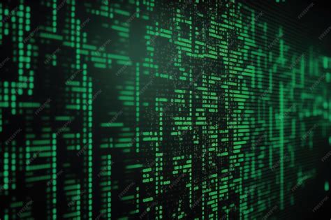 Premium Ai Image Green Matrix Background Technology Stream Binary