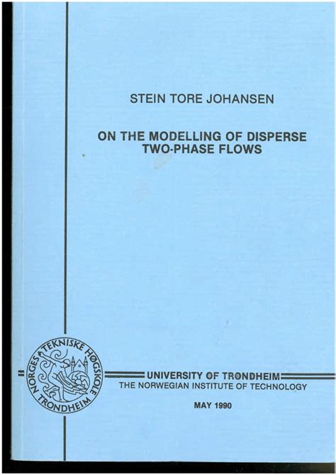 Pdf On The Modelling Of Disperse Two Phase Flow