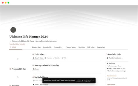 ultimate life planner 2024 notion template