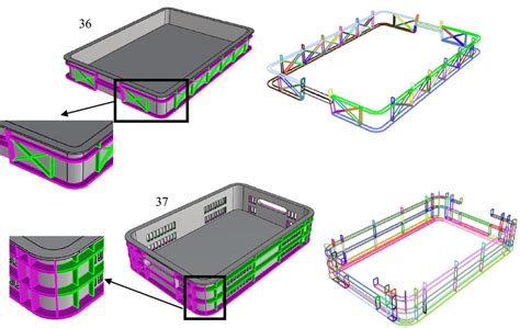 Input Cad Models And Decomposed Feature Regions For Two Cases With