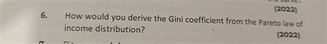 How Would You Derive The Gini Coefficient From The