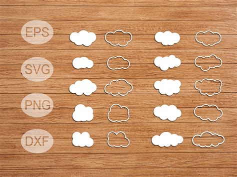 Cloud Svg Cloud Bundle Svg Cloud Clipart Cloud Cricut Sky Svg Cut File Clouds Silhouette