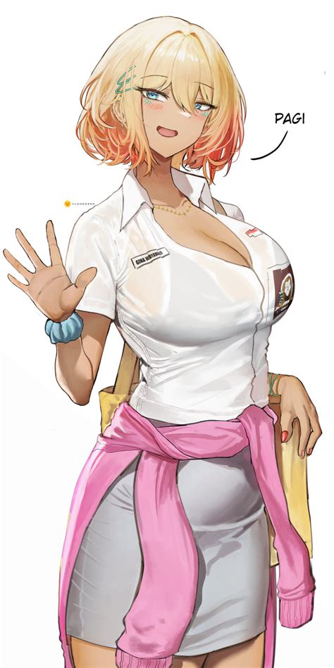 Rule 34 1girls 2024 Artist Signature August Bag Blonde Hair Blonde Hair Female Blue Heart Blue