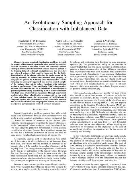 pdf an evolutionary sampling approach for classification with