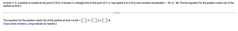 Solved Particle At Time T The Equation For The Position Chegg