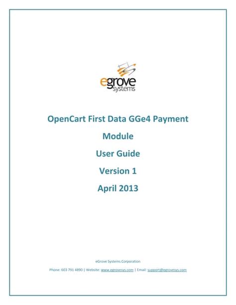 Opencart Payeezy First Data Gge4 Module Pdf
