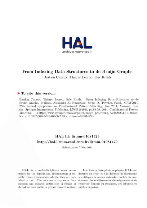 Pdf From Indexing Data Structures To De Bruijn Graphs
