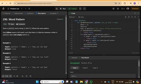 bhanu pratap on linkedin leet code question word pattern