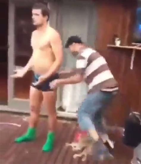Cocky Guy Shows Off Cock After Getting Pantsed ThisVid