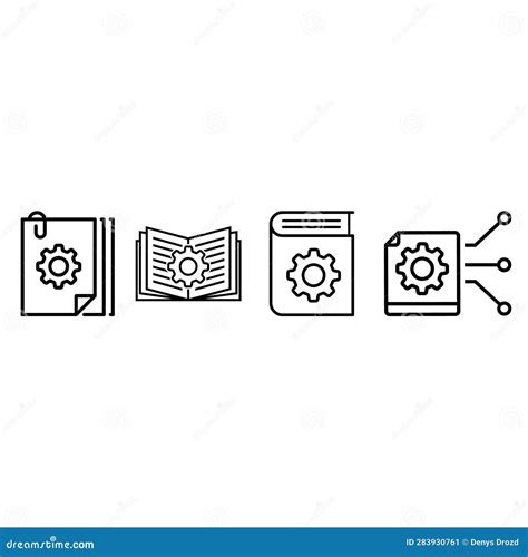 Document Vector Icon Set Technical Documentation Illustration Sign Collection Manual Symbol