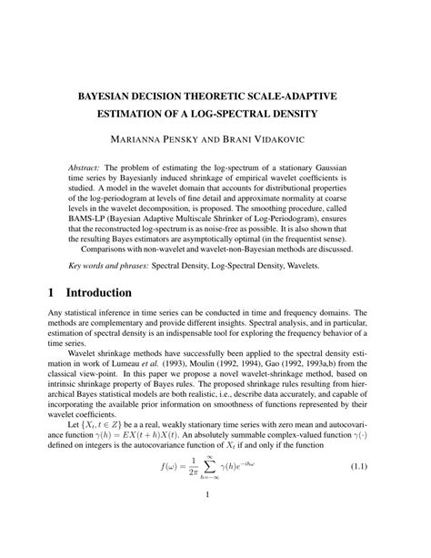 Pdf Bayesian Decision Theoretic Scale Adaptive Estimation Of A Log