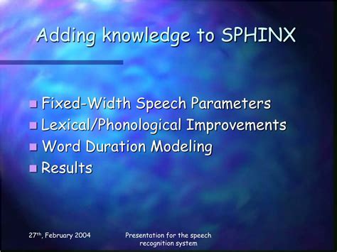 Ppt An Overview Of The Sphinx Speech Recognition System Powerpoint