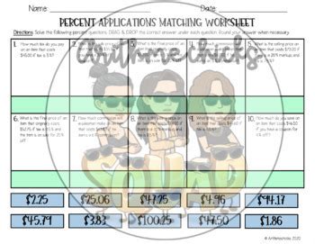 DIGITAL Percent Applications DRAG DROP Activity By Arithmechicks
