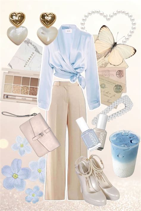 Light blue and beige outfit в 2025 г | Одежда