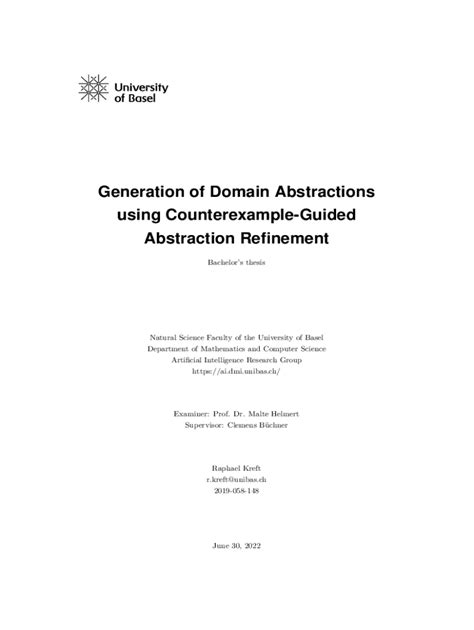 Fillable Online Generation Of Domain Abstractions Using Counterexample