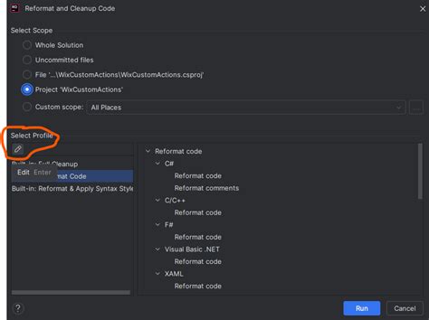 How Can I Edit The Resharper Code Cleanup Profile Without A License