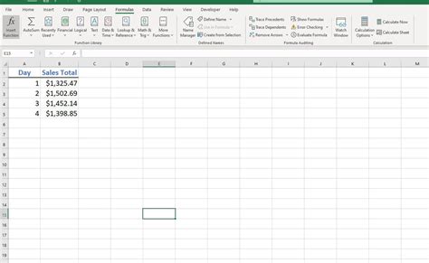 Excel SUM And OFFSET Formula
