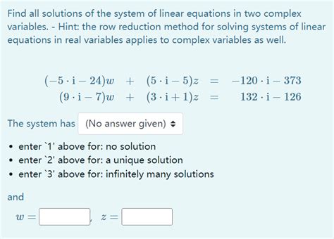 solved find all solutions of the system of linear equations