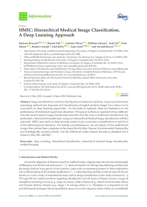 Pdf Hmic Hierarchical Medical Image Classification A Deep Learning