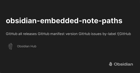 obsidian embedded note paths obsidian hub obsidian publish