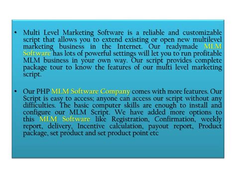ppt mlm software mlm software company php scriptsmall powerpoint