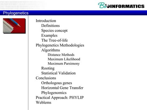 Bioinformatics T6 Phylogenetics V2014 Ppt