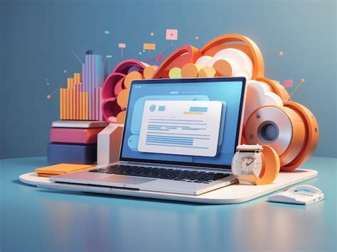 Premium Ai Image Efficient Data Management Computer Laptop With