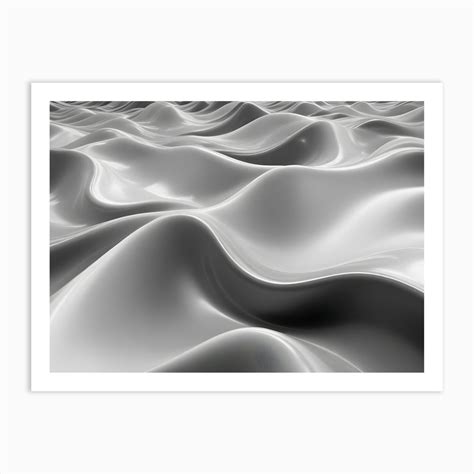 Abstract Image Of A Smooth Undulating White Surface Resembling Waves Or A Liquid Art Print By