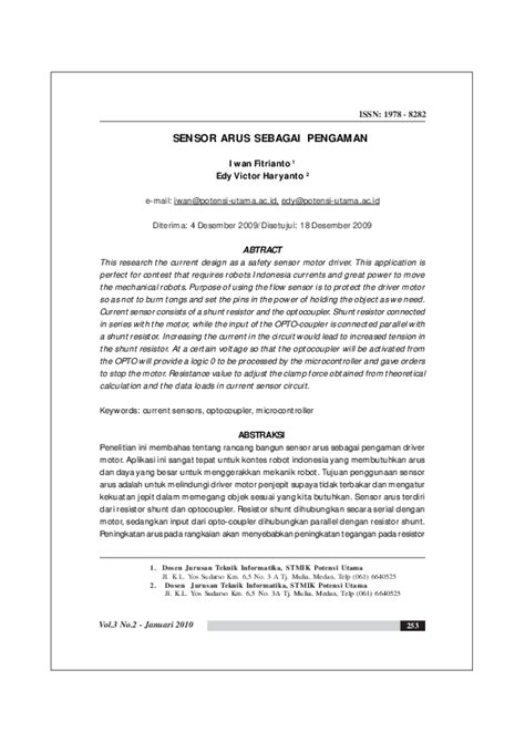 Pdf Sensor Arus Sebagai Pengaman