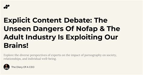 Explicit Content Debate The Unseen Dangers Of Nofap And The Adult
