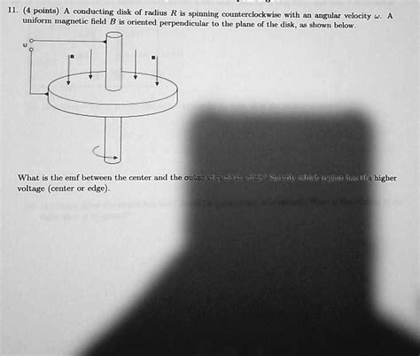 solved a conducting disk of radius r is spinning counterclockwise with