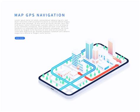 Premium Vector Mobile Navigation Application In Isometric Vector
