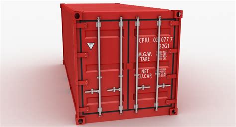 컨테이너 20 피트 저 폴리 빨간색 3d 모델 29 Obj 3ds Fbx Max Free3d