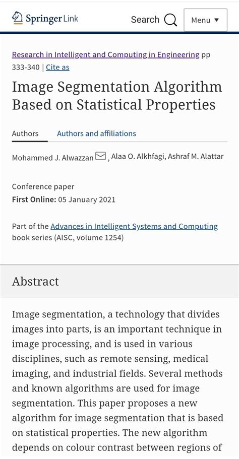 pdf image segmentation algorithm based on statistical properties