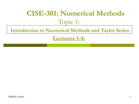 Ppt Lecture 1 Introduction To Numerical Methods Powerpoint Presentation Id9397105