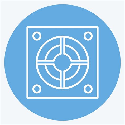 Icon Power Supply Suitable For Computer Components Symbol Blue Eyes Style Simple Design