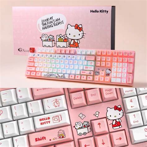 Hello Kitty Sanrio X Akko Ttc Version Keyboard Pink Pc Laptop Wired Usb Type C Computers