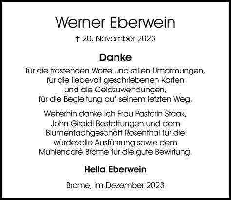 Traueranzeigen Von Werner Eberwein Trauer Anzeigen De