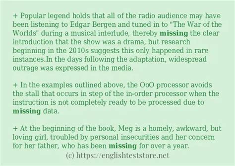 Example Sentences Of Missing EnglishTestStore Blog