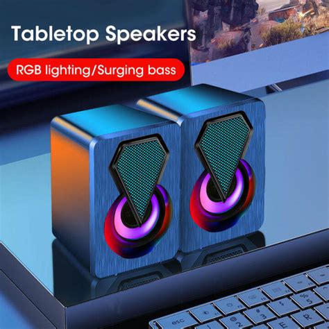 Niye Colorful Light Effect Rgb Speaker Computer Audio Multimedia Usb Heavy Bass Cannon Desktop