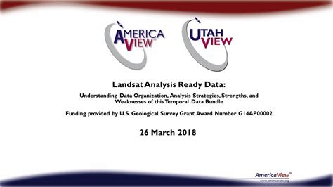 Landsat Analysis Ready Data Webinar Youtube