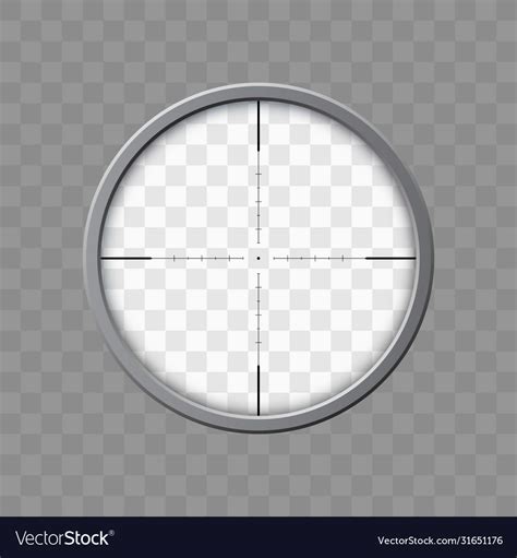 Sniper Rifle Scope Weapon Aim Template Optical Vector Image